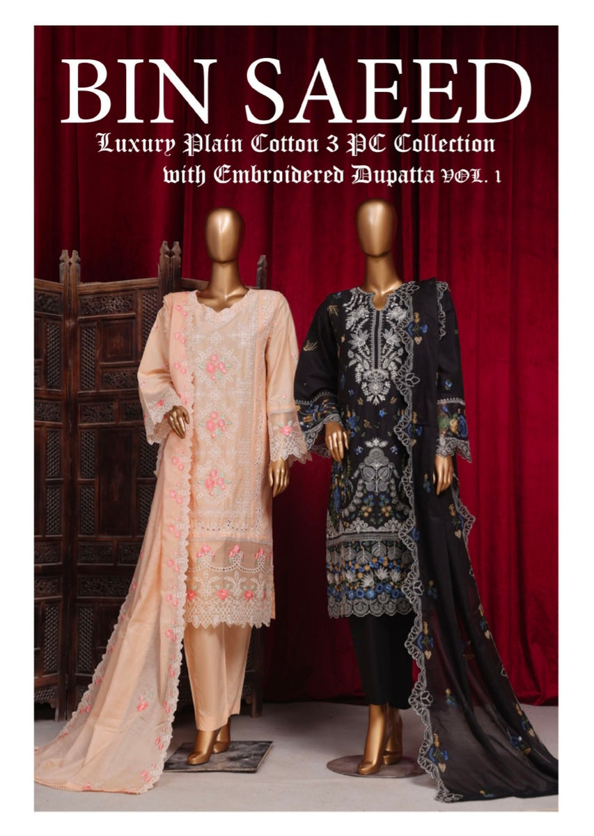 Bin Saeed Luxury Lawn'25 | Bin Saeed Summer Embroidered Luxury Series Collection 2025 ...